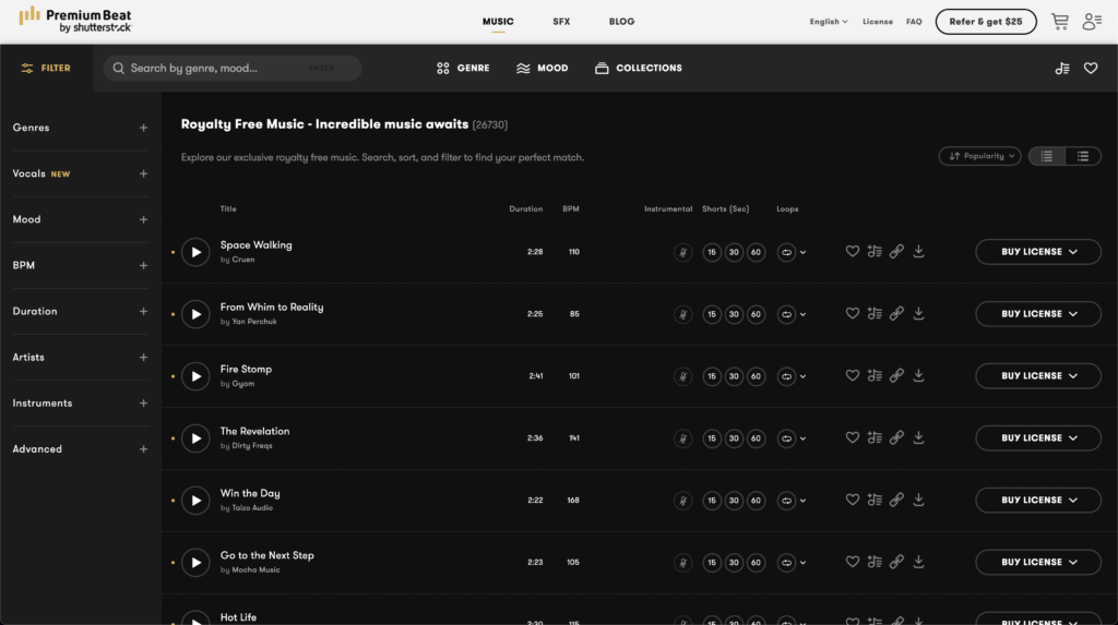 PremiumBeat vs Bensound - Bensound